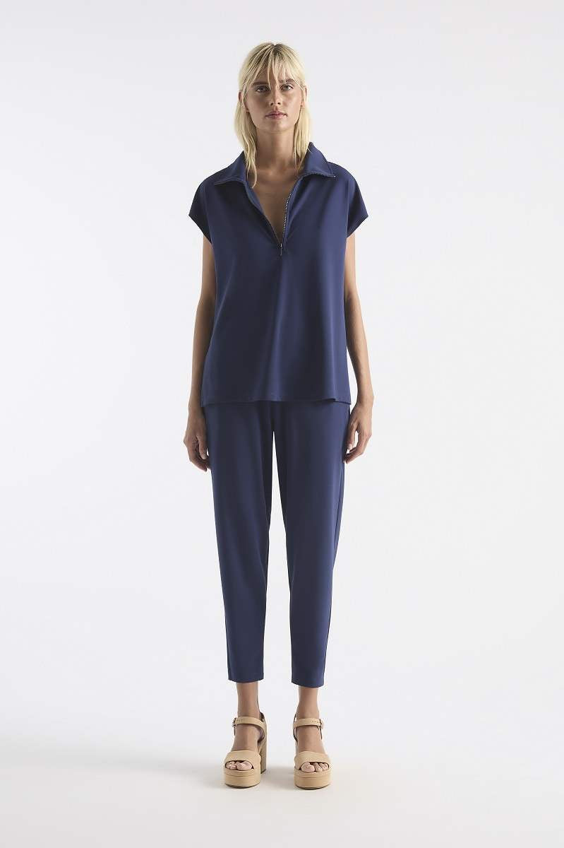 Mela Purdie Zip Front Shell in Sapphire F007 8329 | Weekends